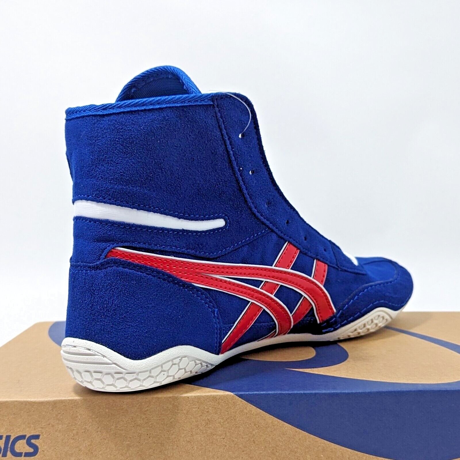 ASICS Wrestling Shoes 1083A001 Blue/Red(White) lace:White EX-EO(TWR900 ...