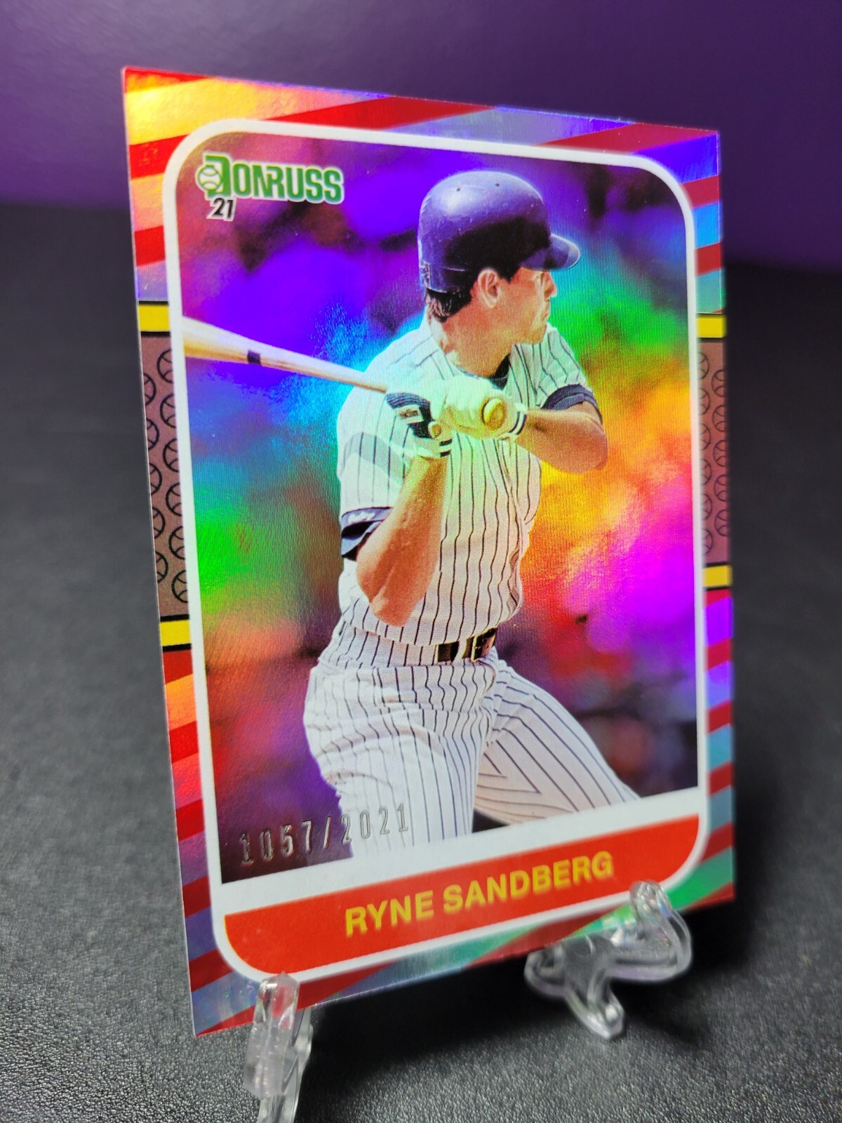 Ryne Sandberg 2021 Panini Donruss Baseball Card Red Stripe Holo SP ...