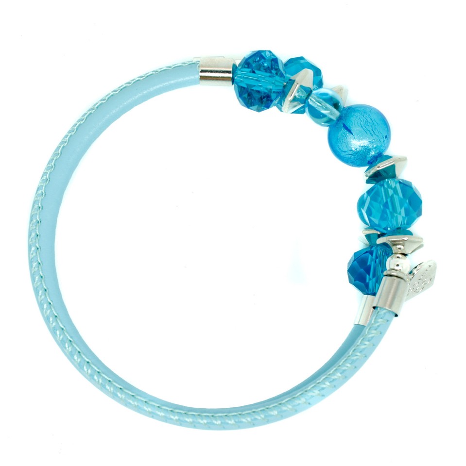 Murano Glass Bracelet Light Blue Silver Handmade Venice | eBay Australia