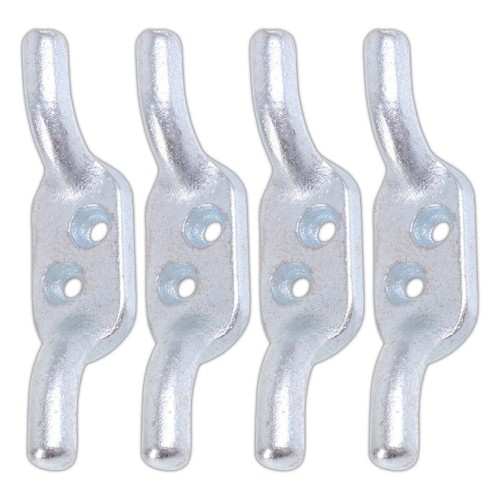 BZP CLEAT HOOKS 4x 78mm Tie Down Outdoor Rope Garden Washing Line ...