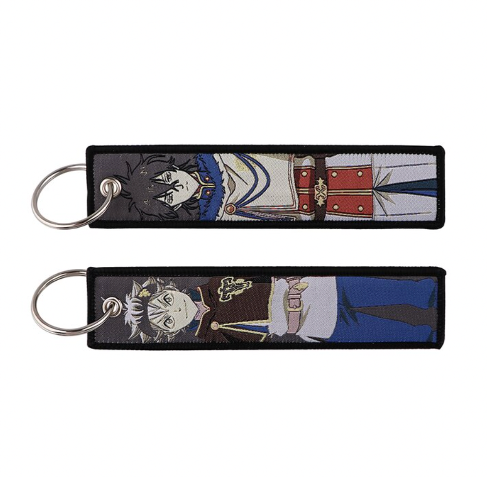 Black Clover Anime Asta And Yuno Embroidered Double Sided Key Tag ...
