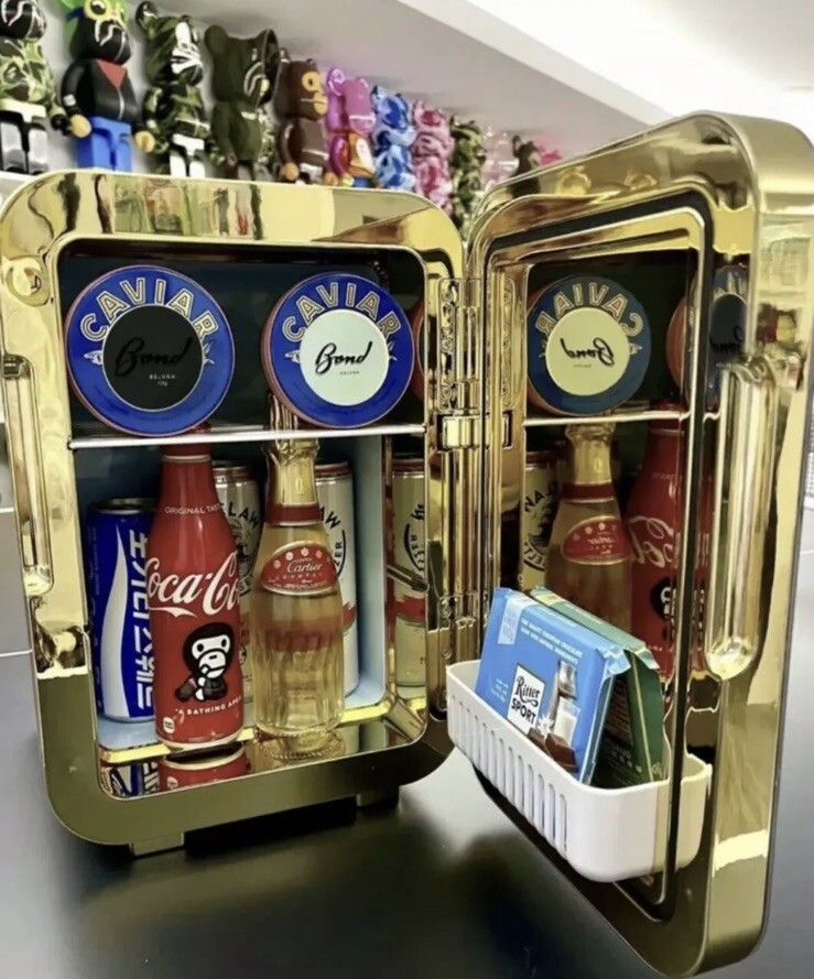 Ben Baller X NTWRK Gold Mini Fridge AMAZING SHOW PIECE RARE COLLECTION ...