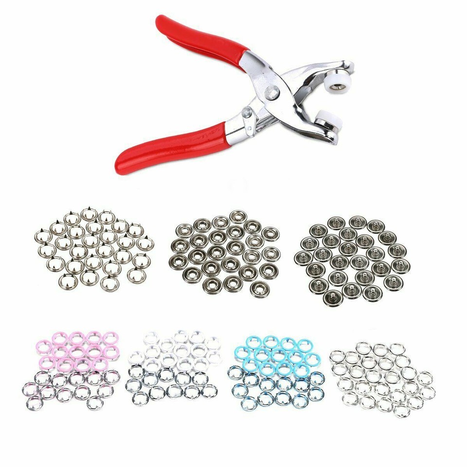 Prong Pliers Ring Press Studs Snap Popper Fasteners DIY Tool Kit for ...