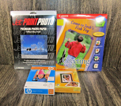 Photo Paper Bundle Lot Canon Kodak HP Jet Print Greeting Cards All ...