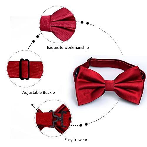Mens Tuxedo Bow Tie, Hanky and Cufflinks Set #5-178-wine Red | eBay