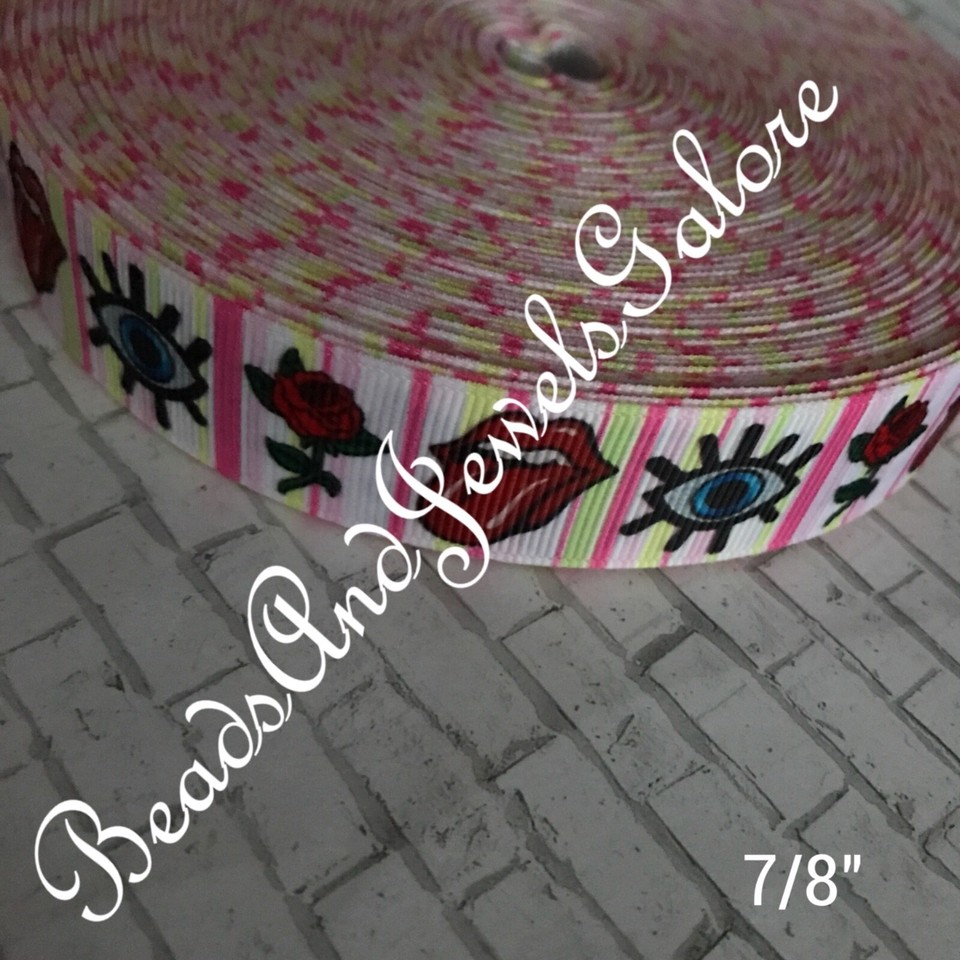 Emoji ribbon Evil eye ribbon rose ribbon lips ribbon emoji foe evil eye ...