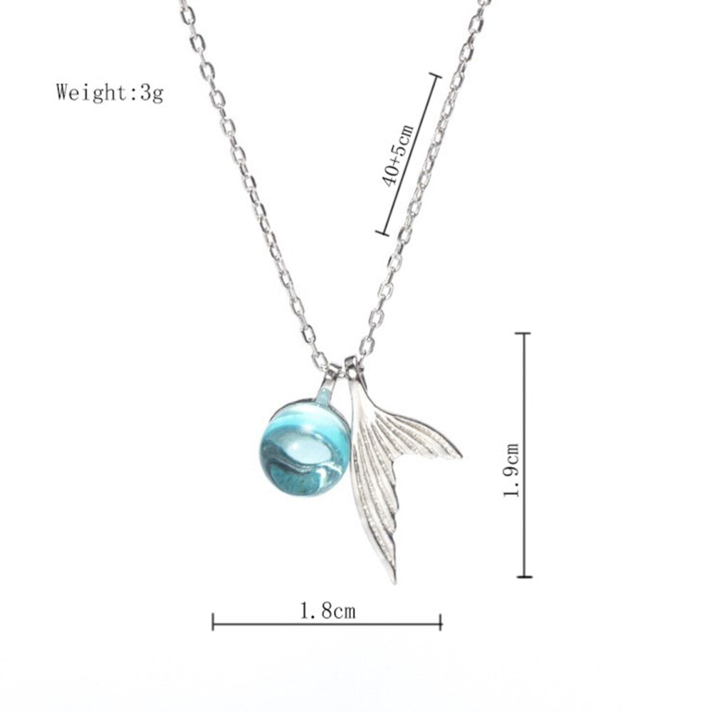 Mermaid Jewelry Mermaid Chain Teardrop Necklace Chain Necklace Sliver ...
