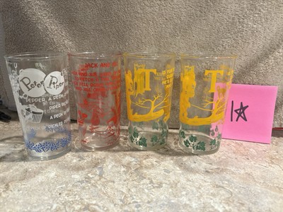 Vintage 1950s Nursery Rhyme Glasses Lot 6 Jack N Jill, Peter Piper ...