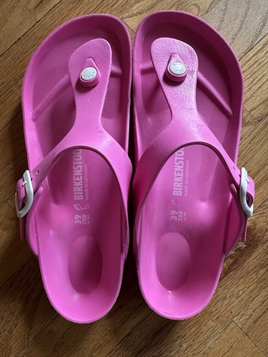 Excellent Condition Birkenstock Gizeh EVA Thong Sandals Size 39 Pink | eBay