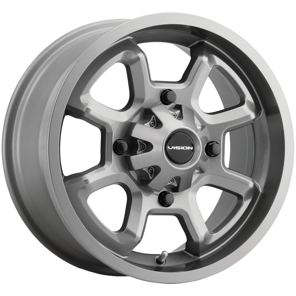 (Set of 4) Vision UTV 415 Bomb 14x7 4x156 +2.5mm Gunmetal Wheels Rims ...