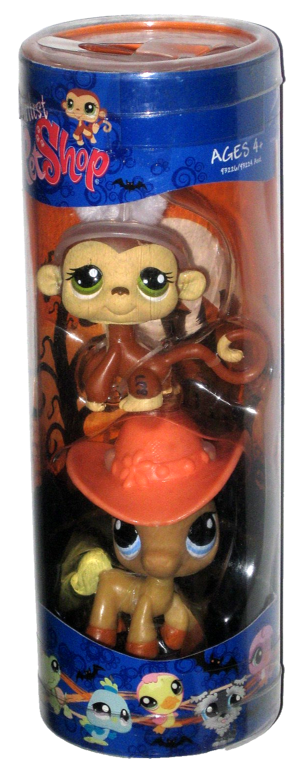 Littlest Pet Shop 2009 Halloween 2pc Spooky Tube #1080 Monkey #1081 ...