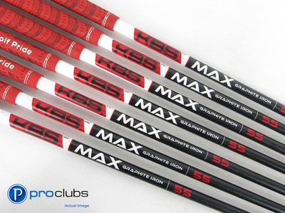 KBS MAX 55 Senior Flex Graphite Iron Shafts (6-PW, W, W) .355" Tip ...
