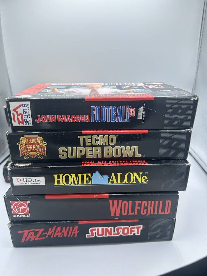 SUPER NINTENDO LOT OF 9 ORIGINAL AUTHENTIC SNES GAME BOXES AND TRAYS ...