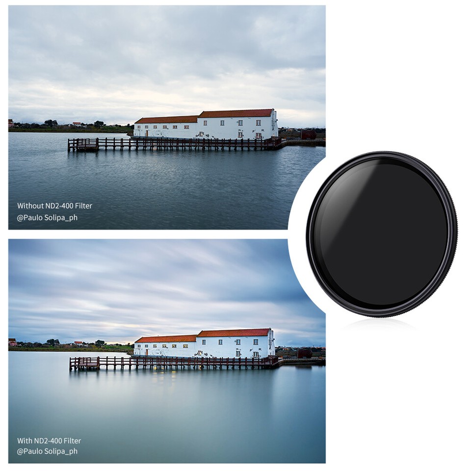 K&F CONCEPT Variable ND2-ND400 Filter (9 Stops) Neutral Density 49/55 ...