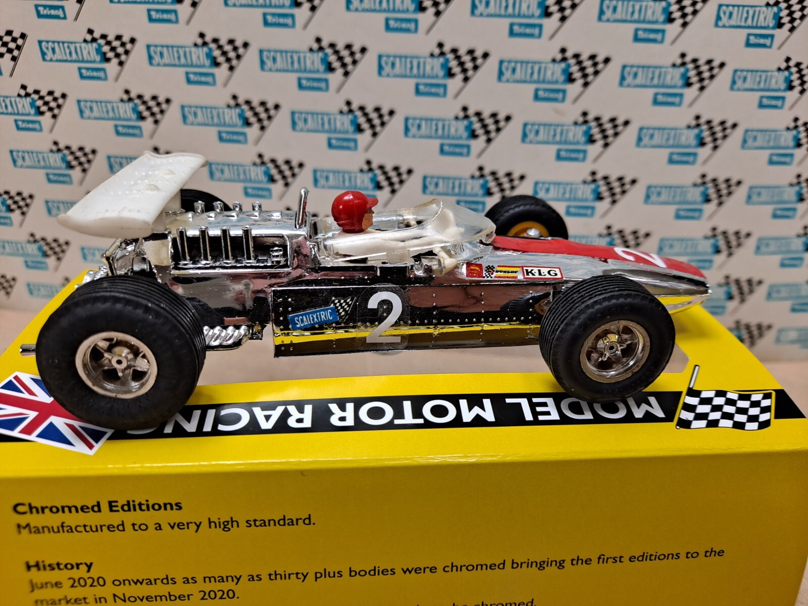 SCALEXTRIC C9 FULLY CHROMED FERRARI V8 UNIQUE FULLY REBUILT TOTALLY ...