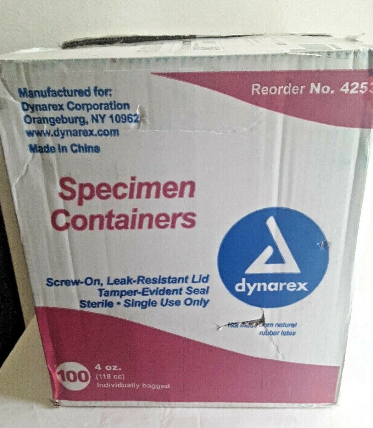 100 pcs Dynarex Specimen 4 oz Sealed Sterile Containers Screw on Leak ...