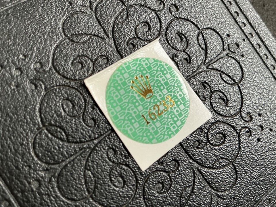 Authentic Rolex 16233 Mens Oyster DateJust Green Case Back Hologram ...