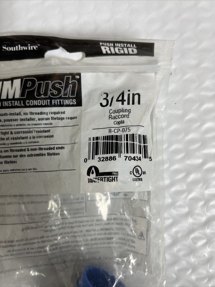 Southwire R-CP-075 3/4" Rigid & IMC Push Install RMC Coupling | eBay