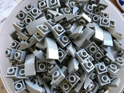 LEGO- NEW- #24201-LIGHT BLUISH GREY- CURVED SLOPE 2 X 1 INVERTED -25 ...