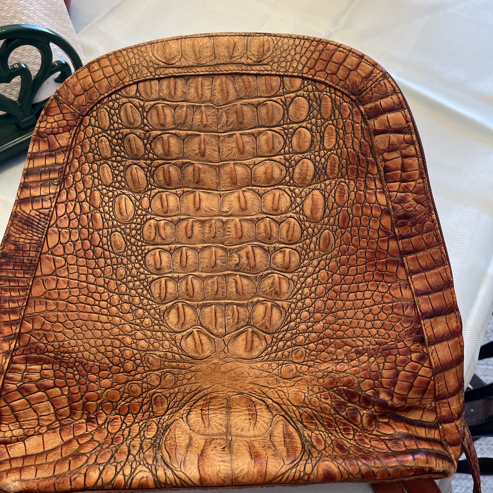 Mini Brahmin Alligator Leather Backpack (Pecan Color) - Gem