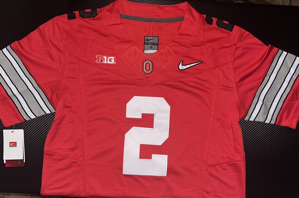 Caleb Downs Ohio State HERITAGE STRIPE OSU 2 Red Jersey Buckeyes ...