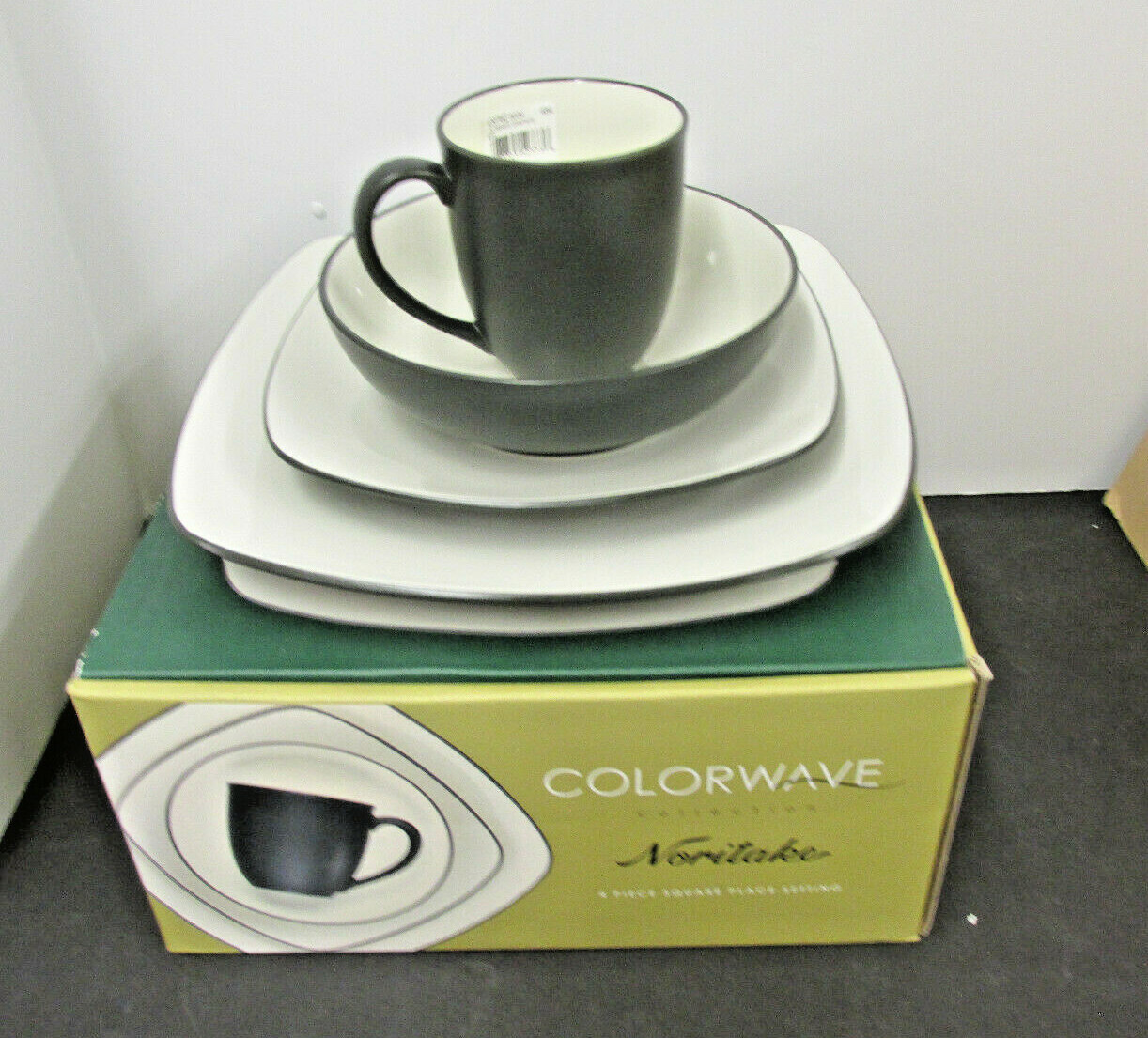 pattern colorwave graphite collection noritake 4 piece square serving ...