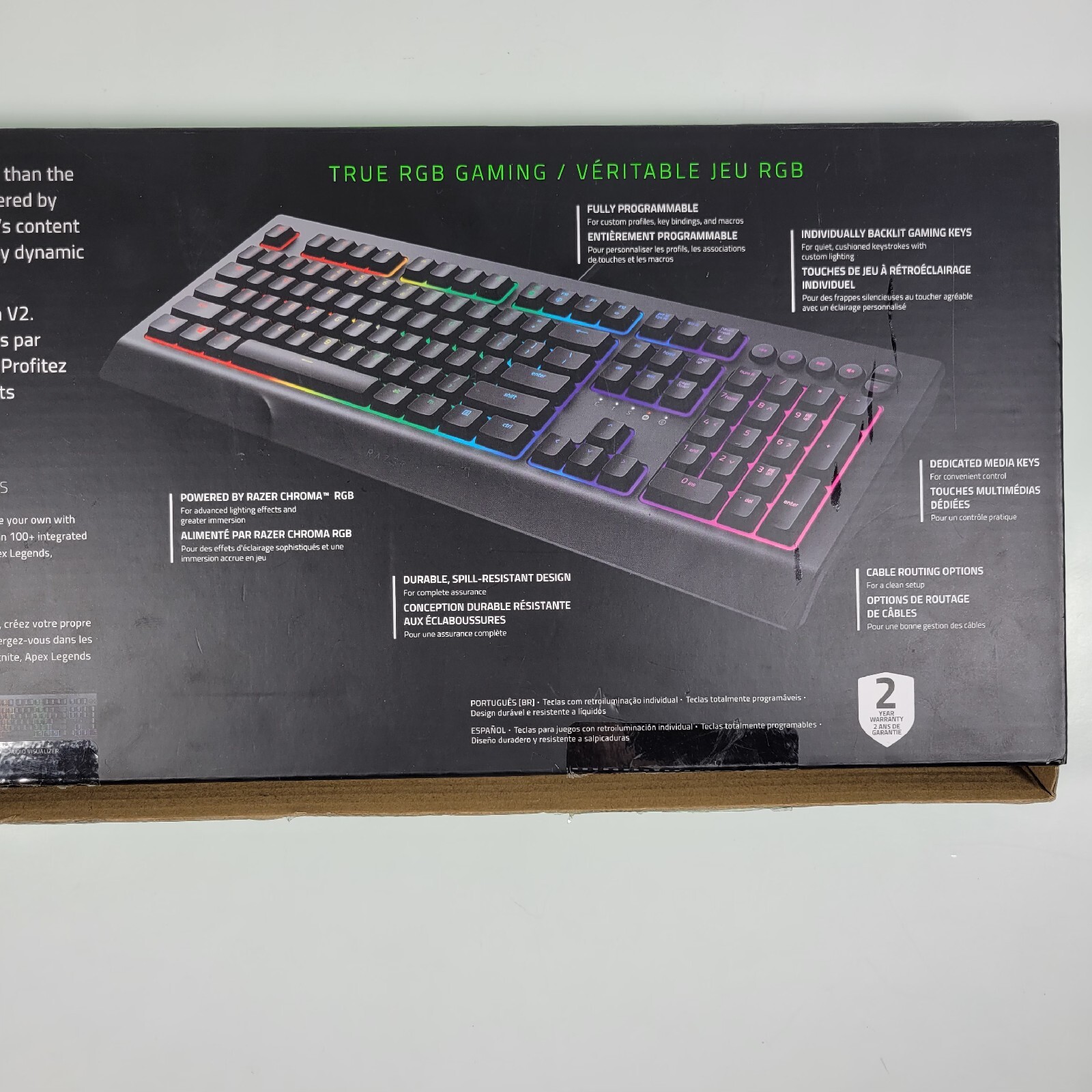Razer Cynosa V2 Chroma True RGB Membrane Gaming Keyboard US Layout for ...