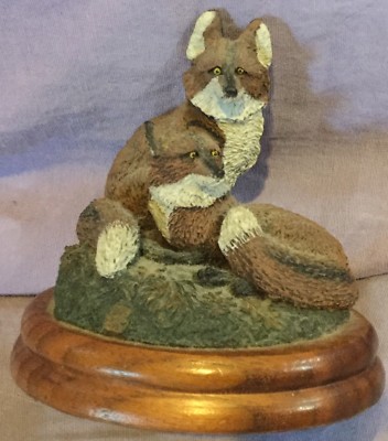 Laying and Sitting Fox Resin Figurine | eBay