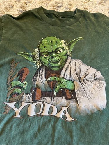 90s Yoda Shirt Star Wars Empire Strikes Back Distressed VTG L T-shirt ...