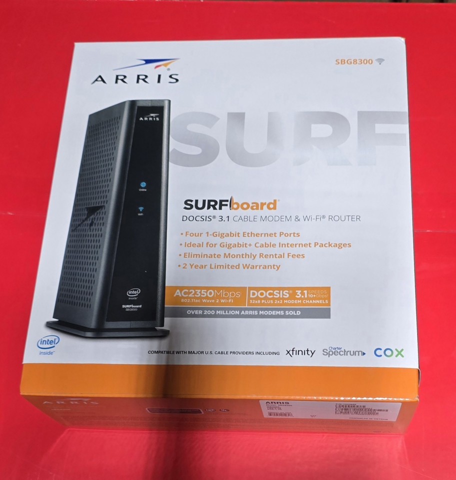ARRIS SURFboard SBG8300 DOCSIS 3.1 Gigabit Cable Modem & Dual Band Wi ...