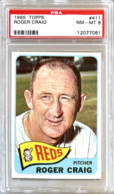 1965 Topps #411 ROGER CRAIG PSA 8 NM-MT REDS | eBay