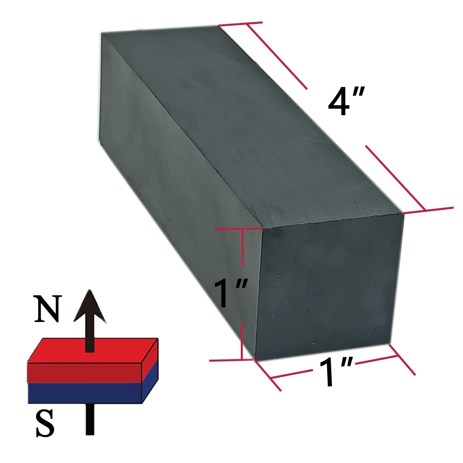 Ceramic Rectangular Square Magnets - Bulk Heavy Duty C8 Grade Rectangle ...