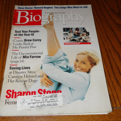 Janary, 1995 Biography Magazine-Sharon Stone on the Cover | eBay