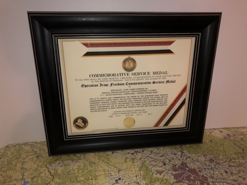 OPERATION IRAQI FREEDOM COMMEMORATIVE SERVICE MEDAL CERTIFICATE ~ Type ...