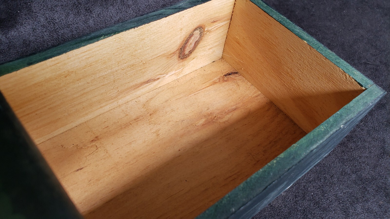 Colonial Handpainted Folk Art Pine Box 10" | eBay