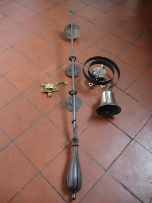 Superb antique arts and crafts planished handled bronze brass bell pull ...