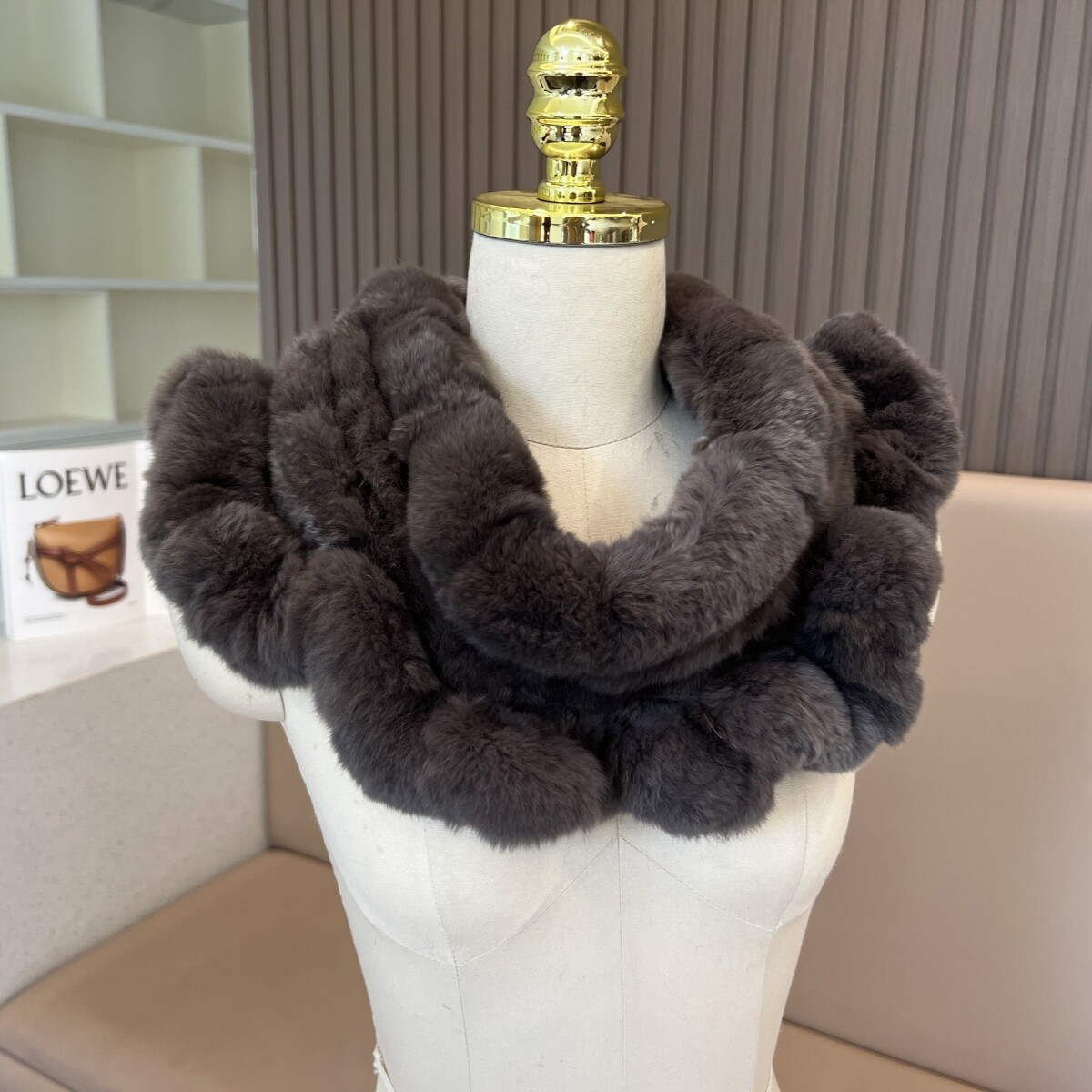 100% Real Rex Rabbit Fur Loop Infinity Scarf Ring Scarves Cowl Mufflers ...