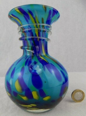 'LAFIORE' Spanish spatter pattern art glass vase | eBay UK