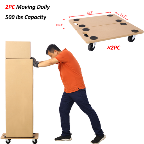 2pcs Wood Furniture Moving Dolly Appliance Dollies Rolling Mover with Wheels | eBay