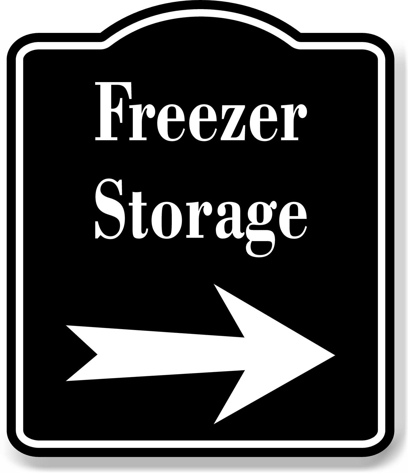 Freezer Storage Right Arrow BLACK Aluminum Composite Sign | eBay