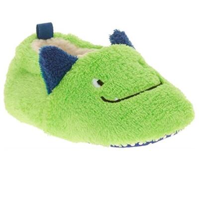 Baby Toddler Boys Girls Plush LITTLE MONSTER Slippers Size 4 5 6 Green ...