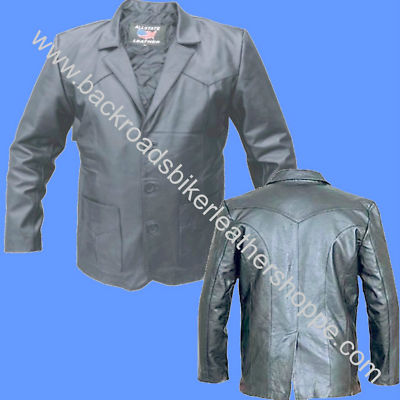 MENS 3 BUTTON LEATHER DRESS BLAZER COAT SUIT JACKET NWT | eBay