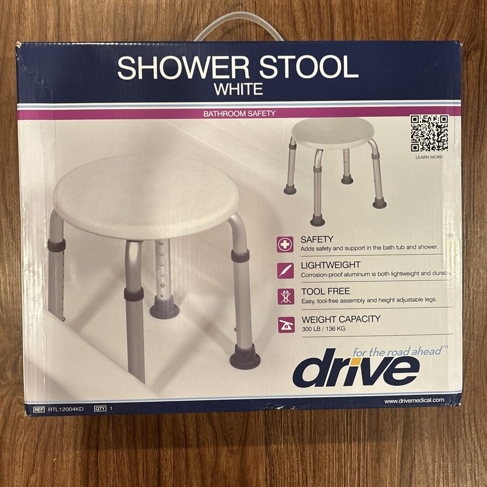 Drive Medical RTL12004KD Handicap Bathroom Stool, White | eBay