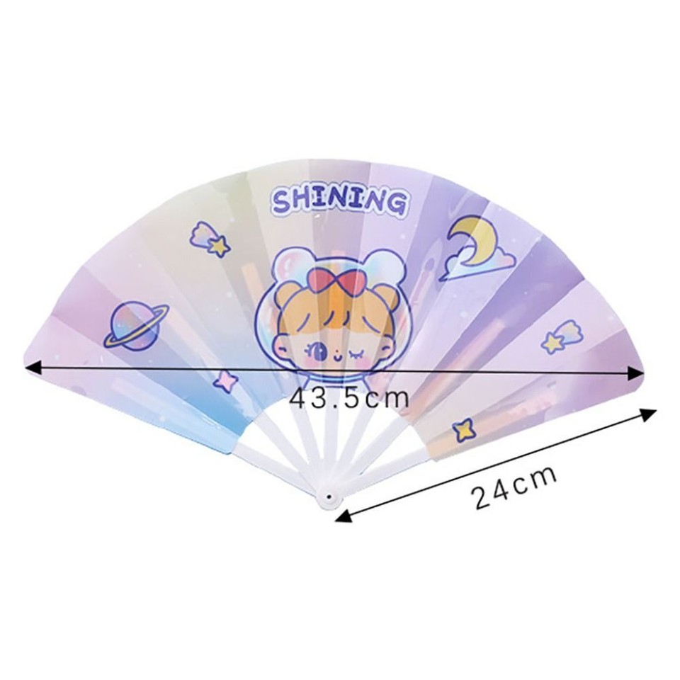 PP Hand Held Fan Gifts Cartoon Folding Fan Portable Folding 7-fold Fan ...