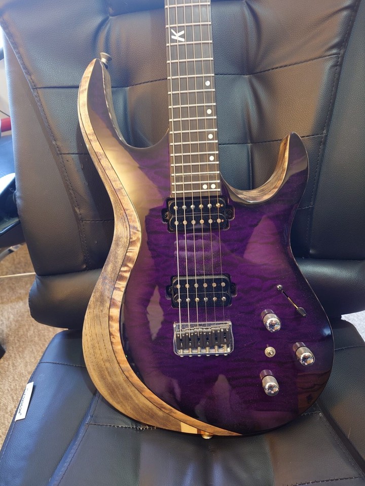 *Mint Condition* - Kiesel Translucent Purple 6 String Guitar + Piezo ...