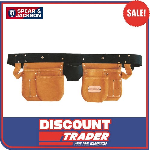 Spear and Jackson Builders Apron 11 Pocket Premium Split Leather - SJ ...