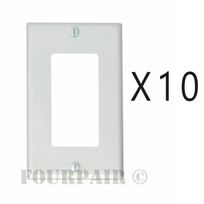 10 Pack - 1-Gang Decora Decorator Flush Wall Face Plate Outlet Cover ...