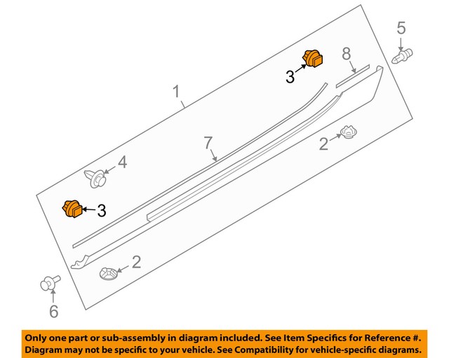 Mazda G18K51SJ3 Genuine OEM Factory Original Rocker Molding Clip for ...