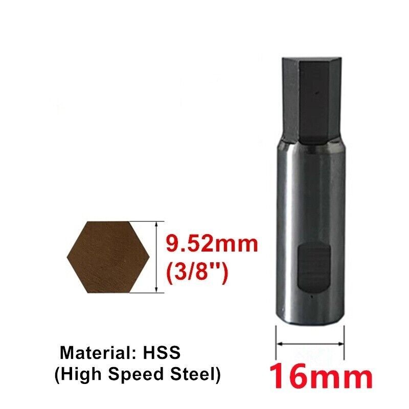 HSS Hexagon Rotary Broach Punch Bit Hex Spline Broach Cutter 16mm Shank ...