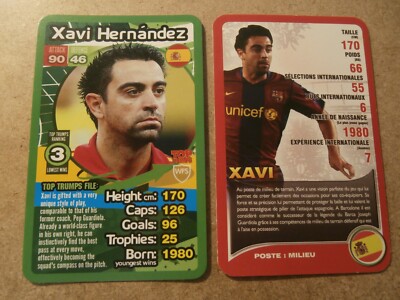 XAVI (FC BARCELONA), 2 TRADING FOOTBALL ROOKIE CARDS, COLLECTOR (JT29 ...